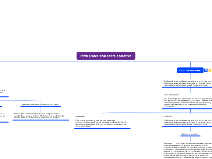 Perfil profesional sobre desastres - Mind Map